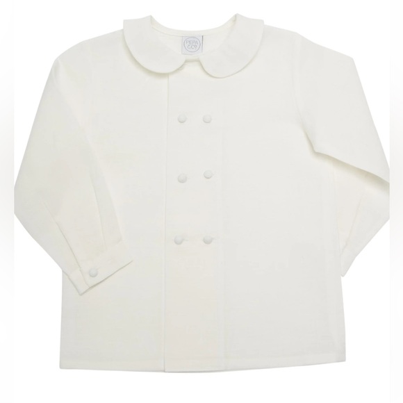 Pepa London | Shirts & Tops | Pepa White Doublebreasted Peter Pan ...
